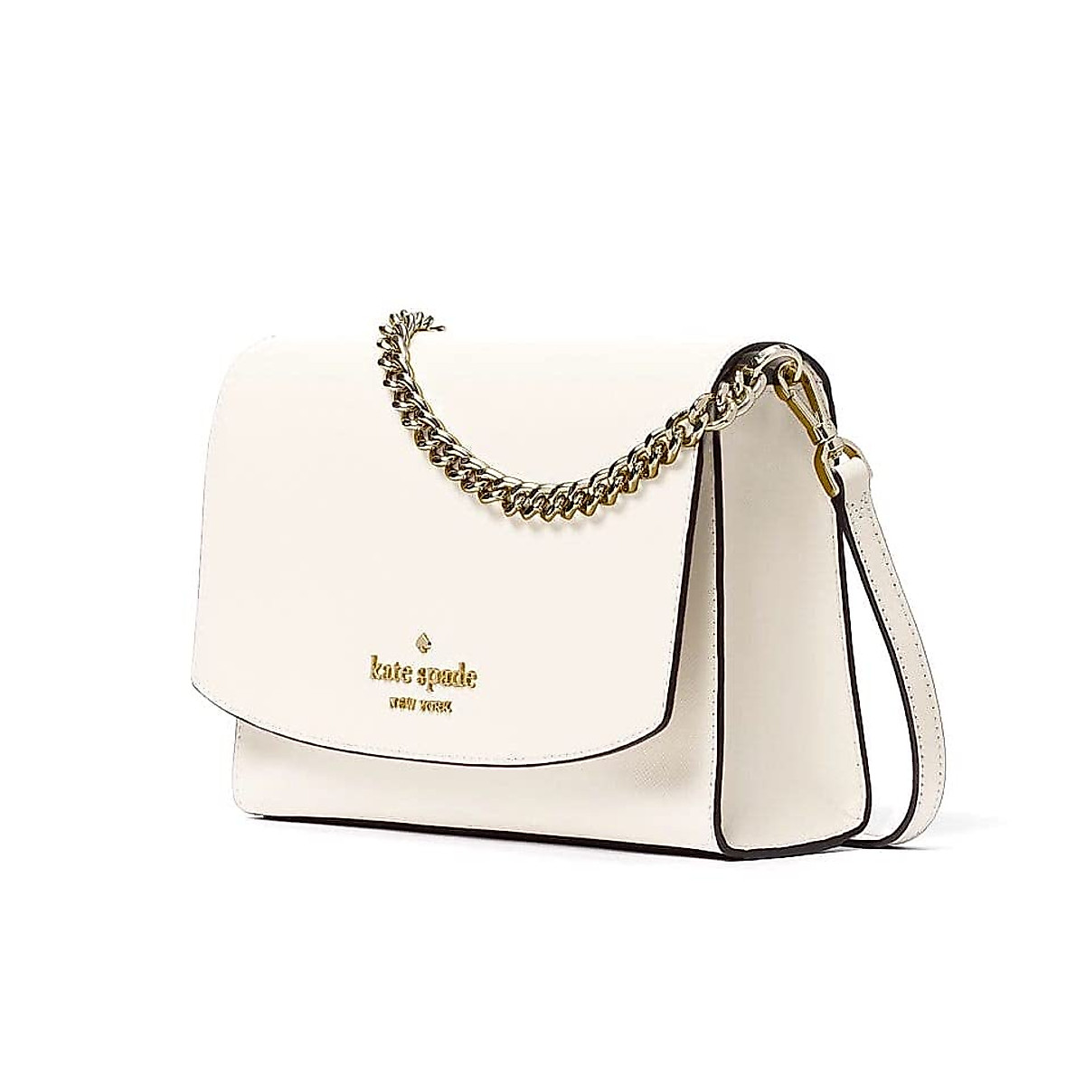 Kate Spade Carson Saffiano Leather Convertible Crossbody Bag (Parchment)