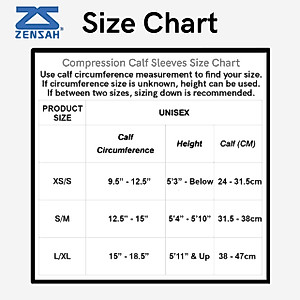 Zensah Running Leg Compression Sleeves – Shin Splint, Calf Compression Sleeve, Made in USA for Sports, Travel, Men and Women (Black, Large/X-Large)