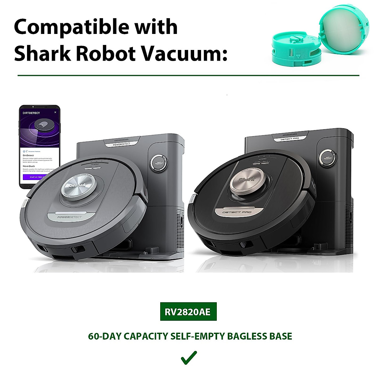 [6 Pack] Odor Neutralizer Technology Replacement Cartridges: Compatible with Shark AZ3000 AZ3002 HZ3000 HZ3002 HZ702 IZ862H IZ562H ZD550 ZU102 LA702 Vacuum Cleaner & Air Purifier - 1541FC3000 Original