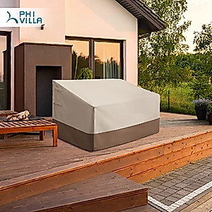 PHI VILLA 65" L x 24" D x 49" H Outdoor BBQ Grill Cover with Weather Resistant Fabric, Large Grill Cover Heavy Duty, Rip-Proof,UV-Resistant Medium