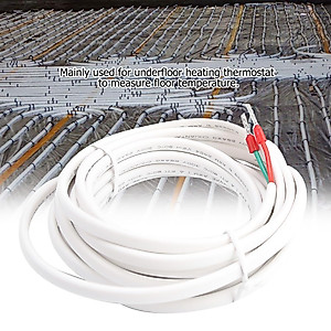 Aramox Floor Temperature Sensor Probe, 3 Meters Underfloor Heating Floor Probe Thermostat Accessory Sensor Probe Cable