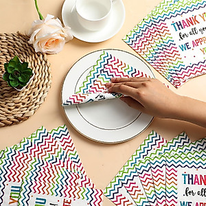 Naozinebi 100Pcs Thank You Napkins We Appreciate You Paper Napkins Thankful Disposable Napkin Appreciation Party Decors Grateful to Employee Teacher Doctor Staff Thanksgiving Graduation Party Supply