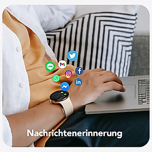 Parsonver Smart Watch Answer Make Call, AMOLED Always-on Display Smartwatch for Android and iOS Phones with Bluetooth Call/Dial, Fitness Activity Tracking, Sleep Monitor, Champagne Gold, AIROR1