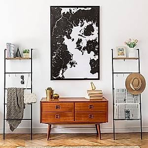 2 Pack Blanket Ladder Shelf, 5-Tier Pool Towel Rack Outdoor with Hooks, Wall-Leaning Decorative Blanket Holder, Farmhouse Blanket Storage for Living Room, Bedroom, Bathroom