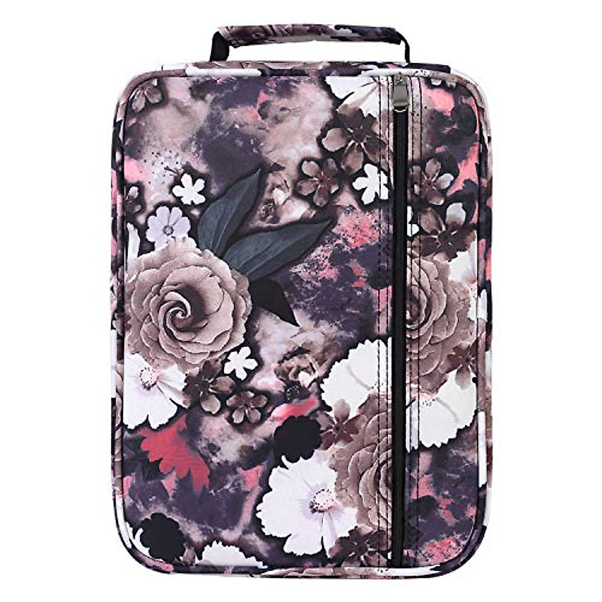 Shulaner Pencil Case Slot Holds 270 to 274 Colored Pencils or 180 to184 Color Gel Pens with Zipper Closure Large Capacity Nylon Pen Organizer for Artist Gray Rose