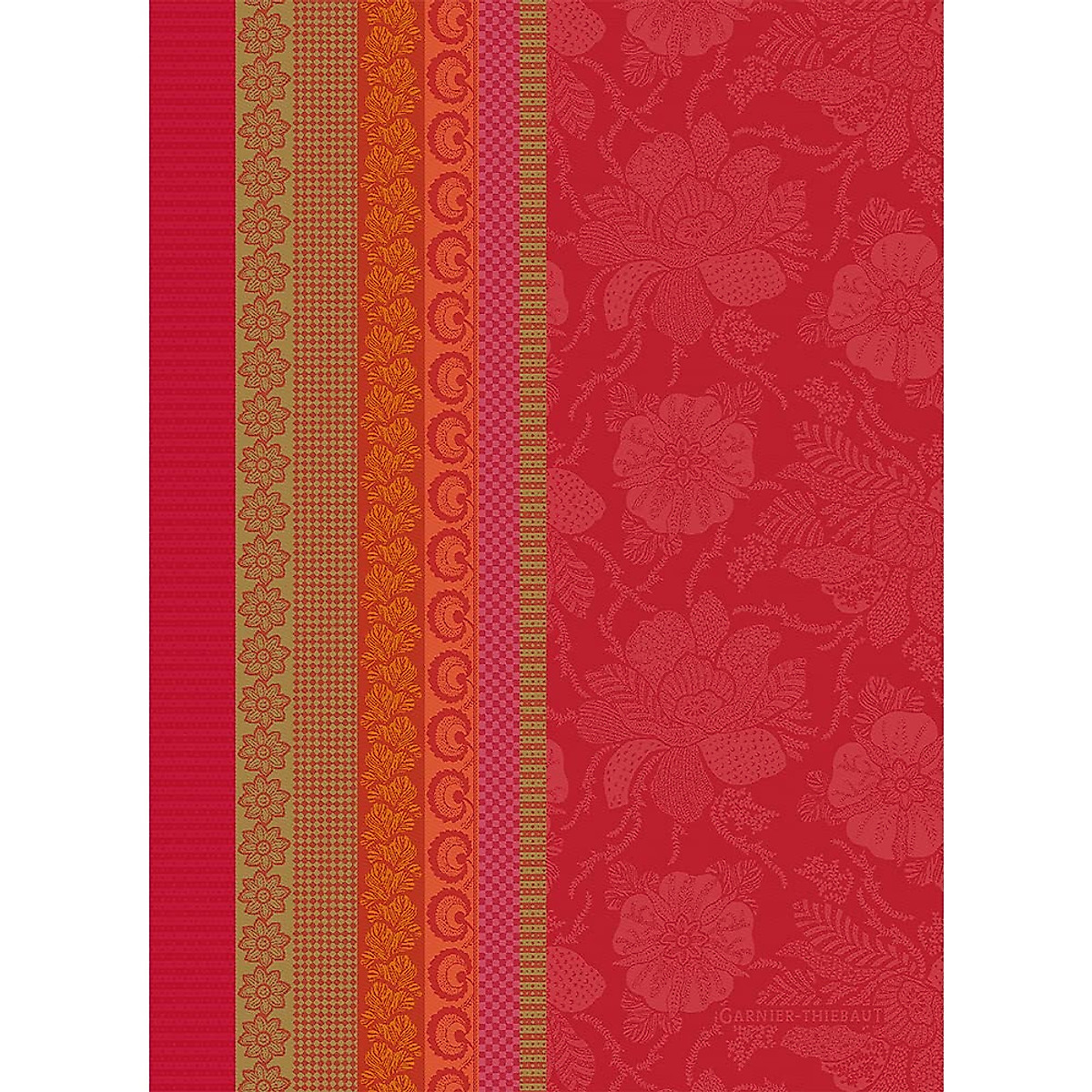 Garnier-Thiebaut, Rose Festives, Sangria French Jacquard Kitchen/Tea Towel, 100% Cotton