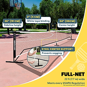 Boulder Pickleball Net - Premium USAPA Standard Full Court 22ft Pickleball Net Set with Additional 11ft Half Court Pickle Ball Tennis Net