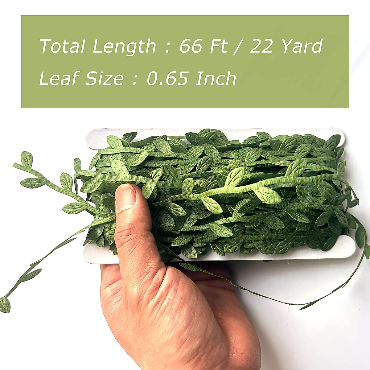 AMZFULY 66 Ft Artificial Vines,Green Leaf Gift Wrapping Trim Ribbon,Eucalyptus Leaves Garland Wreath Accessory DIY Craft Party Wedding Home Decoration