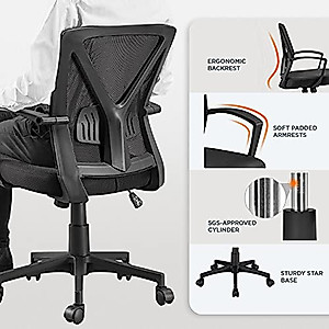 Yaheetech Office Chair Computer Desk Chair Swivel Ergonomic Chair Rolling Executive Office Chair with Wheels and Lumbar Support for Home Office and Study, Black