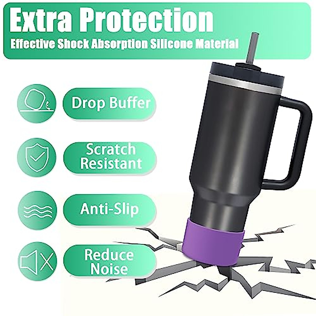 3Pcs Silicone Stanley Cup Boot For Stanley Cup Accessories,Stanley Boot For Stanley Tumbler 30 Oz 40 Oz & IceFlow 20oz 30oz & Hydro Flask 12-24oz,Silicone Water Bottle Bottom Sleeve Bumper Cover