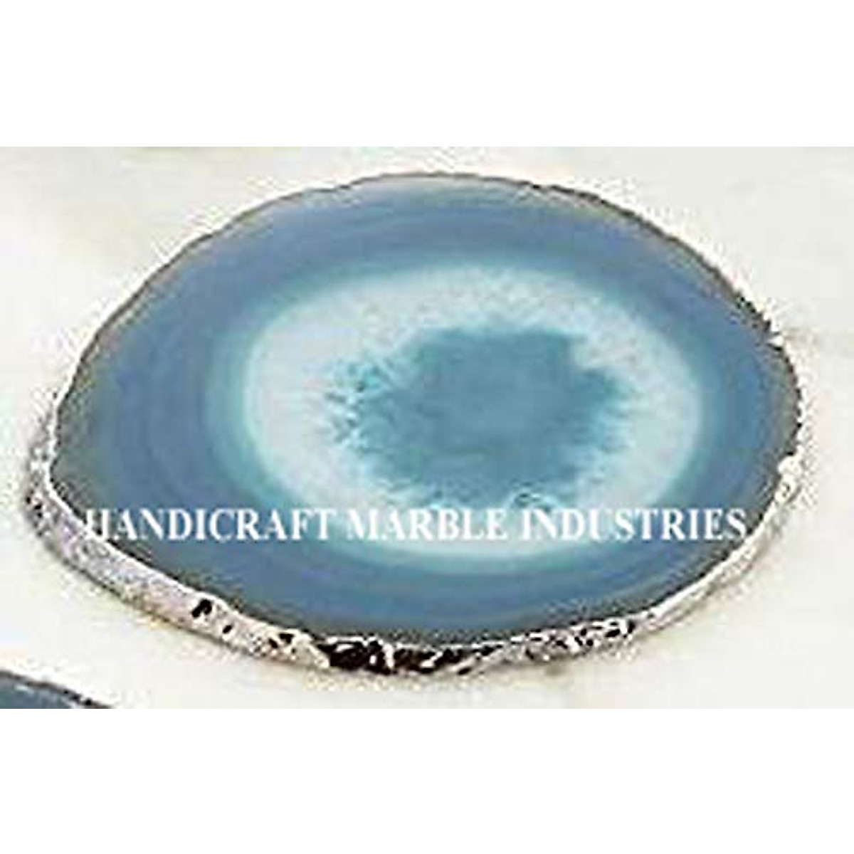 Agate Coaster #4 design Gold Rimmed Teal Color Coaster Wholesale Drink Coaster Tableware Bar Accessories Dinning Table Accessories