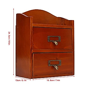 Retro French Design Desk Wooden Storage Box Desk Storage Box for Office