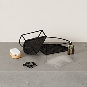Umbra Cubiko Shower Bin Caddy Set, Corner, Black