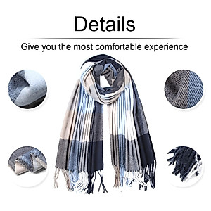 MEANBEAUTY Women's Scarf Wraps Pashminas Pashmina Shawls Warm Winter Long Large Plaid Soft Thick Blanket Scarves(plaid 5)