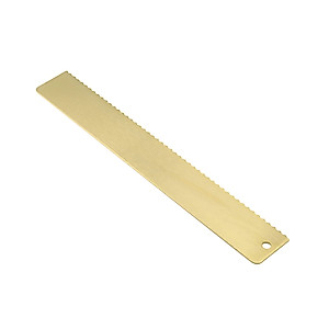 HEVSTIL 20CM Brass Ruler,Thicken Copper Ruler Straight Brass Ruler Copper Straight Ruler Wave Edge Math Ruler for Line Drawing,Gold
