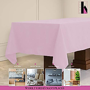 Kadut Rectangle Tablecloth (60 x 102 Inch) Pink Rectangular Table Cloth for 6 Foot Table | Heavy Duty Fabric | Stain Proof Table Cloth for Parties, Weddings, Kitchen, Wrinkle-Resistant Table Cover