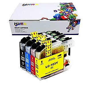 HIINK LC103XL Ink Cartridge Replacement for Brother LC-103 MFC-J245 MFC-J285DW MFC-J450DW MFC-J475DW MFC-J650DW MFC-J870DW MFC-J875DW Printer, Pack of 4