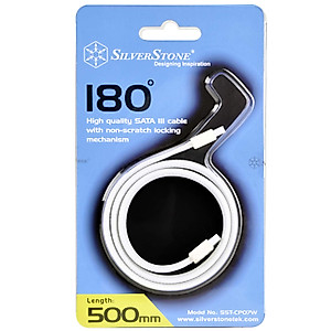 Silverstone SATA III SSD/HDD Cable with Locking Mechanism in White CP07W-USA