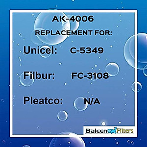 Baleen Filters 50 sq. ft. Pool Filter Replaces Unicel C-5349, Pleatco, Filbur FC-3108-Pool and Spa Filter Cartridges Model: AK-4006