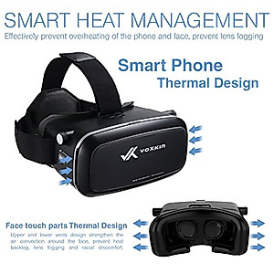 [Updated & Fixed] VR Headset Game System - High Definition Virtual Reality 3D Glasses for Kids and Adults - Optical Lens, Adjustable Strap - Compatible with iPhone and Android (3.5" to 6.5")