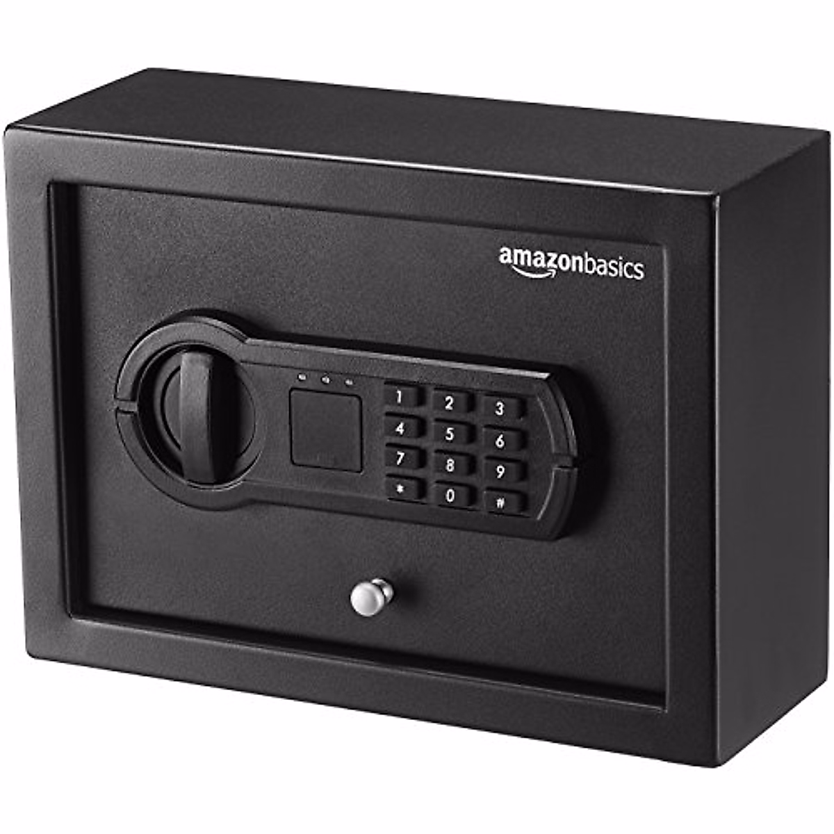 Amazon Basics Small Slim Desk Drawer Security Safe with Programmable Electronic Keypad, Black, 11.8''W x 8.6''D x 4.4''H