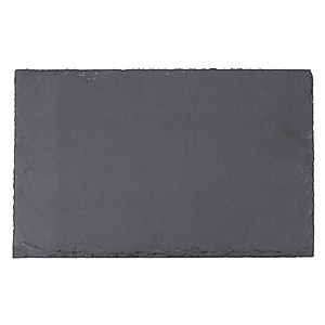 TAICHEUT 12 Pack 9 x 6 Inch Black Slate Cheese Board, Slate Stone Serving Tray Slate Plates for Food, Sushi, Steak and Charcuterie