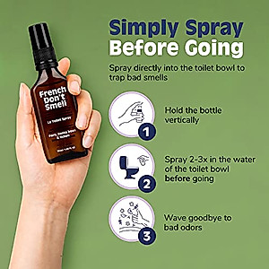 Toilet Spray for Poop 0.34oz – Woodsy Scent – Made in France (Travel Size), Bathroom Odor Eliminator, Poo Spray, Toilet Spray For Daily Use, Easy To Carry – French Don’t Smell