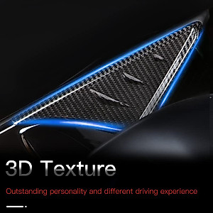 JSWAN Carbon Fiber A Pillar Rearview Mirror Panel Trim Cover for GR Supra A90 2019-2023 Side Window A-Pillar Triangle Cover (Bright Black)