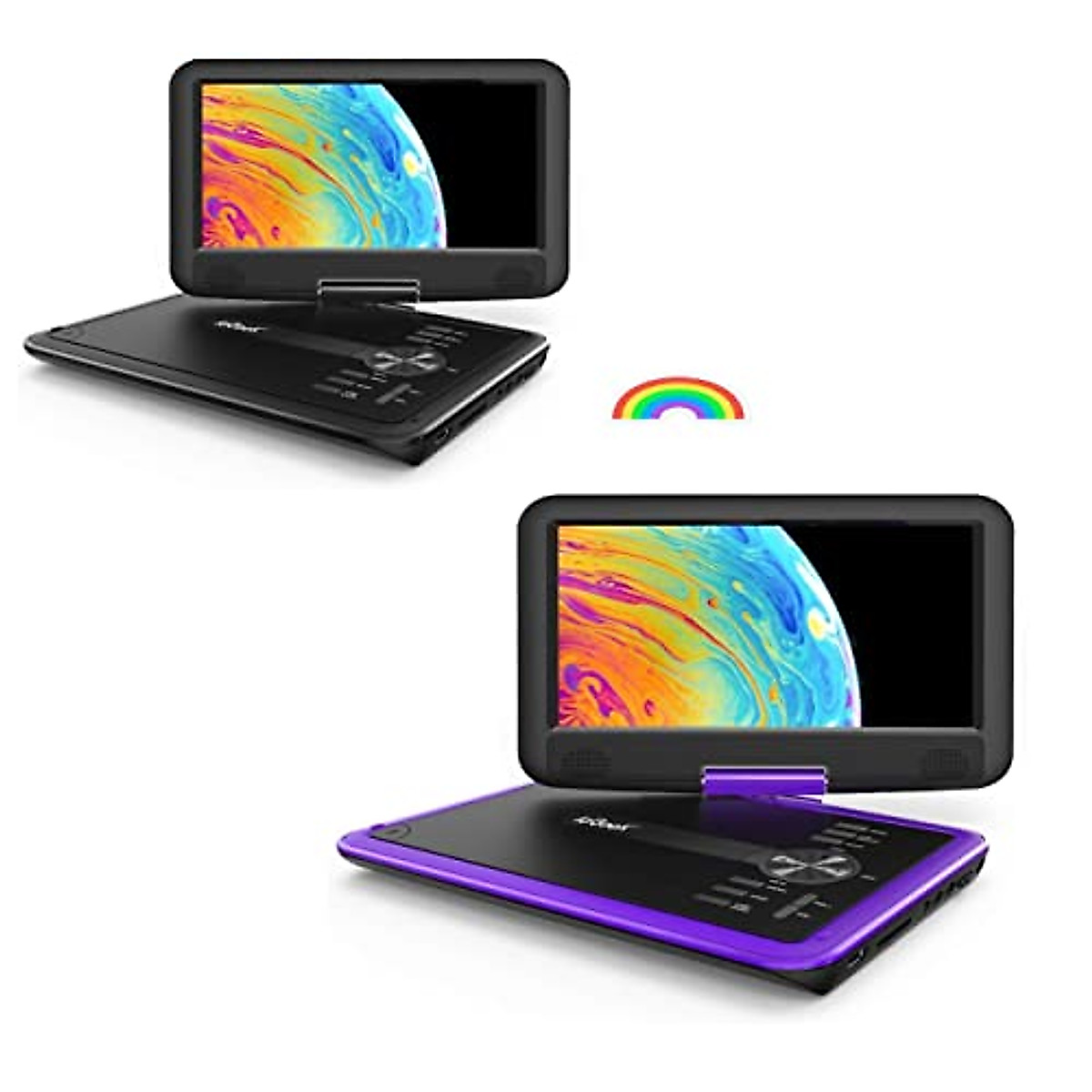 ieGeek 11.5 inch Purple and Red Portable DVD Player Bundle