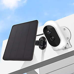 4W Solar Panel for Security Camera, DC 5V Micro USB & USB C Port Solar Panel, IP65 Waterproof Solar Charger for Eufycam, Arlo Essential Spotlight, XL Spotlight Cameras (Black)