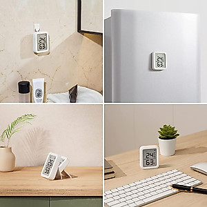 SwitchBot Thermometer Hygrometer, Bluetooth Indoor Humidity Meter for Home, Temperature Sensor with App Control, Large LCD Display, Notification Alerts, 2-Year Data Storage Export