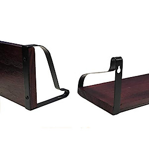 DECOMIL Floating Shelves Wall Mounted, Rustic Wood Wall Storage Shelves Set of 3 for Any Wall Space for Living Room, Bathroom, Bedroom, Kitchen, Garage, and Office (Cherry)