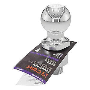 CURT 40004 Chrome Trailer Hitch Ball, 6,000 lbs, 2-Inch Diameter, 1 x 2-1/8-Inch Shank