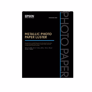 Epson Professional Media Metallic Luster Photo Paper, 10.5 Mil, 8.5 X 11, White, 25/Pack