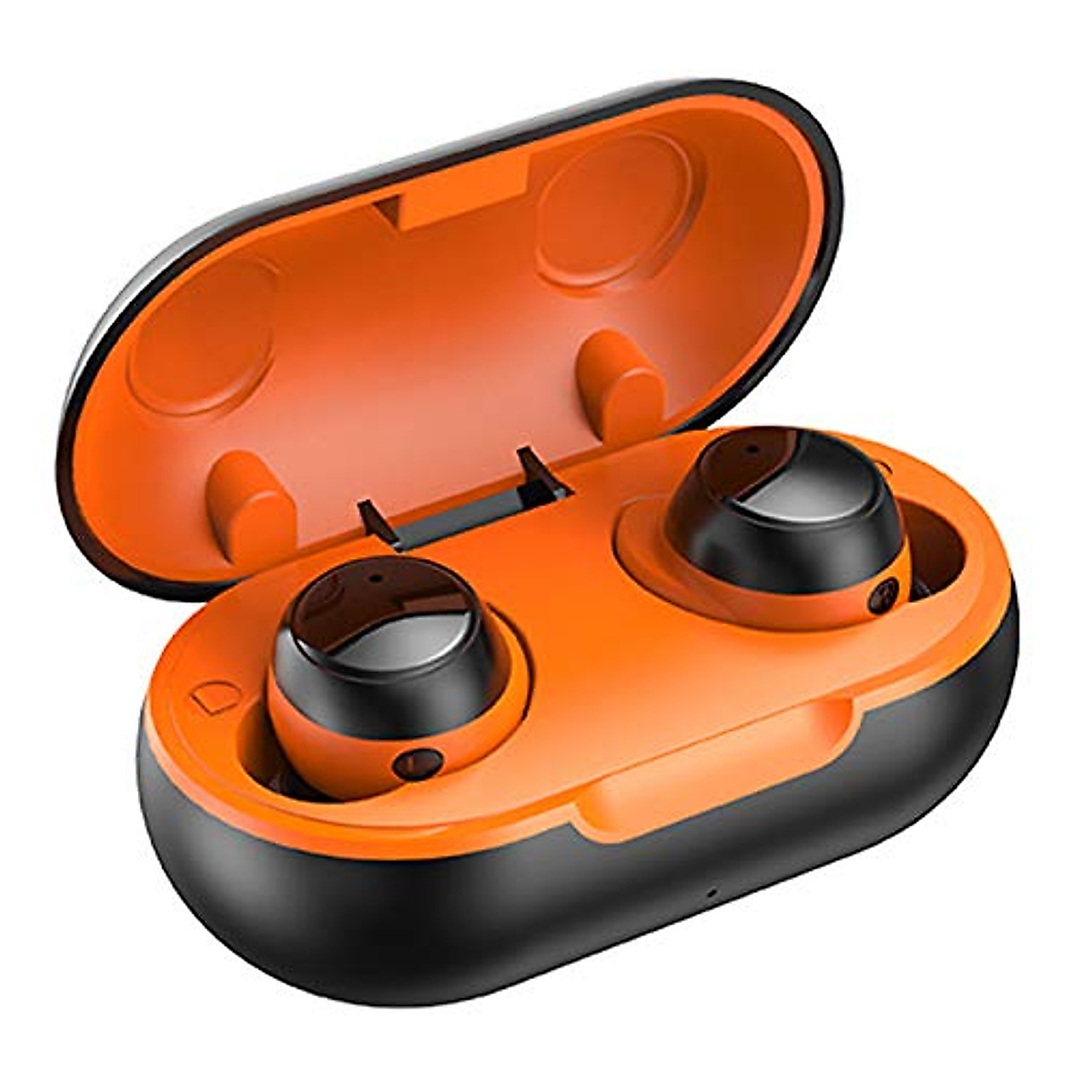 Heave Bluetooth Headphones,IPX7 Waterproof in Ear Stereo Sound Wireless Earbuds Built in Noise Cancelling Mic Earphones for Clear Calls,USB-C Fast Charging,40Hours Standby Time Orange