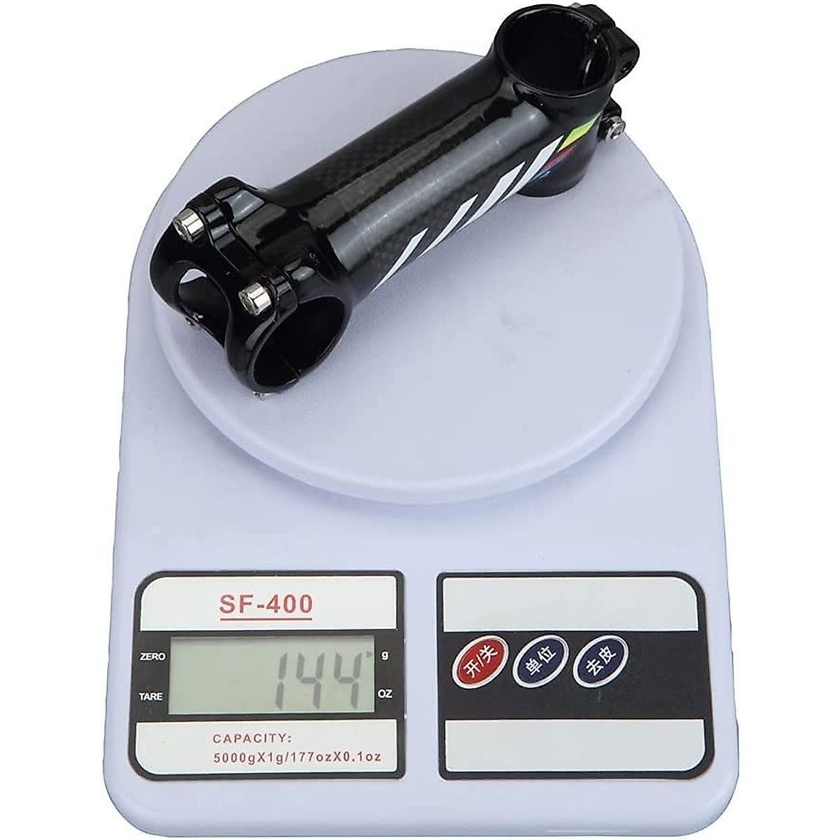 ZECHAO Road Bike Stem,Aluminum Alloy Carbon Fiber Riser Scale-Free Carbon Fiber Bike Super-Light Stem Carbon Handle 28.6-31.8MM Bike Stem (Color : Black, Size : 80mm)