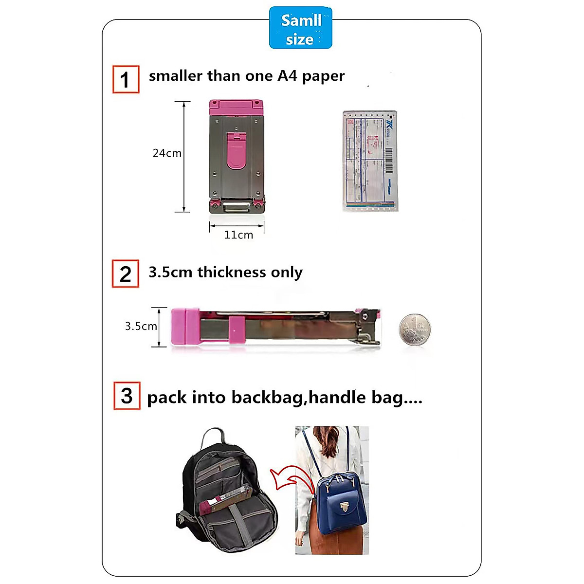 Mini Shopping cart Shopping cart can be Folded, and Then Hand in Hand to Pull cart Household Small Trailer to Carry Luggage cart Upgraded Mini Folding Hand Truck, Luggage Cart with 2 Wheels (Blue)