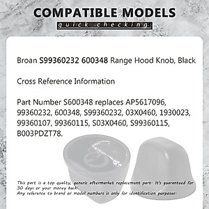 GYOFFULL S99360232 Range Hood Knob S600348 Fan Knob Replacement Parts for Kitchen Appliances Stove Fan and Light Replacement Knob 1PC