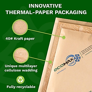 IDL Packaging 14" x 14" x 14" Insulated Shipping Box, 5.8-Gallon Capacity, Pack of 3 - Includes EcoMax™ Thermal-Paper Liners, Absorb Condensation - For Frozen Food, Meat, or Fish