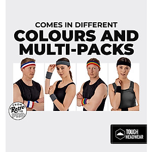 Sports Sweatband Headband Wristband Set - Terry Cloth Headbands for Men & Women, Head & Wrist Sweat Bands for Tennis, Sports, Basketball, Gym, Exercise - USA