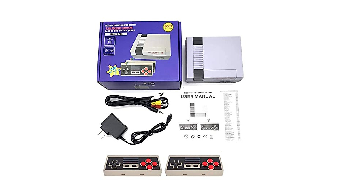 Classic Mini Retro Game Console: 620 Games & Wireless Play