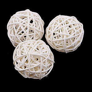 Harilla 50pcs Wicker Rattan Balls Decorative Orbs Vase Fillers, Wicker Balls for Decorating, Wedding Ceremony, Bridal Shower Party, Home Garden Decoration