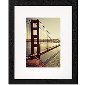 BAIJIALI 8x10 Picture Frame Black Wood Pattern with HD Plexiglass,Display Pictures 5x7 with Mat or 8x10 Without Mat, Horizontal and Vertical Formats for Wall and Table Mounting