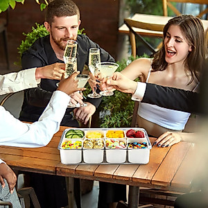 Plastic Divided Serving Tray with Lid and Handle Snack Box Charcuterie Container Portable Snack Platters Organizer for Candy, Fruits, Snacks, Nuts, for Party, Entertaining, Picnic (8 compartments)