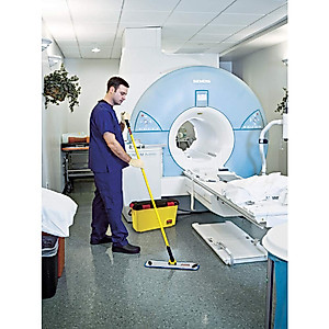 Rubbermaid Commercial Products HYGEN Quick-Connect Straight Handle/Stick, 58 inch, Yellow, Lightweight for Janitorial/Professional/Industrial Microfiber Floor Cleaning and Mopping