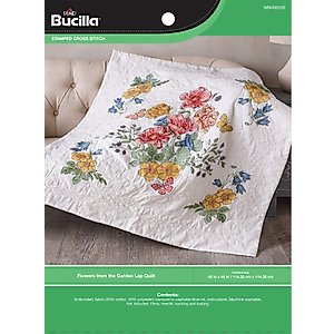 Bucilla FLOWERS FROM THE GARDE Lap Quilt, By the yard