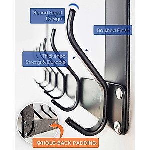 KEOAMG Over The Door Hooks, No Assembly Required Door Hanger Hook, Sturdy Over The Door Coat Rack, Over Door Hanger Door Hooks for Hanging Clothes, Towels, Hats, Matte Black