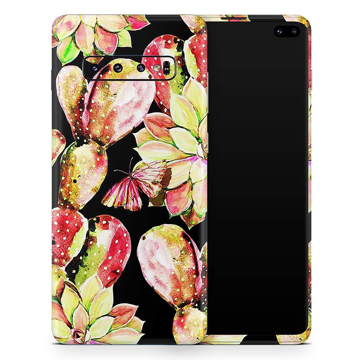 DesignSkinz Watercolor Cactus Succulent Bloom V5 Protective Vinyl Decal Wrap Skin Cover Compatible with The Samsung Galaxy S20 (Screen Trim & Back Glass Skin)