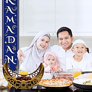 Crescent Moon Star Tray Ramadan Eid Mubarak Trays Platters,Pastry Tray Tableware Dessert Food Storage Container Display Holder for Party (A6)