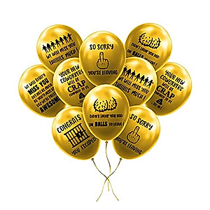30 Pack 12" GOLD Fun Office Leaver Going Away Balloons Colleague/Coworker Last Day Office Party Balloon Decorations for Farewell Party Going Away Goodbye Party Office Work Party Graduation Decorations